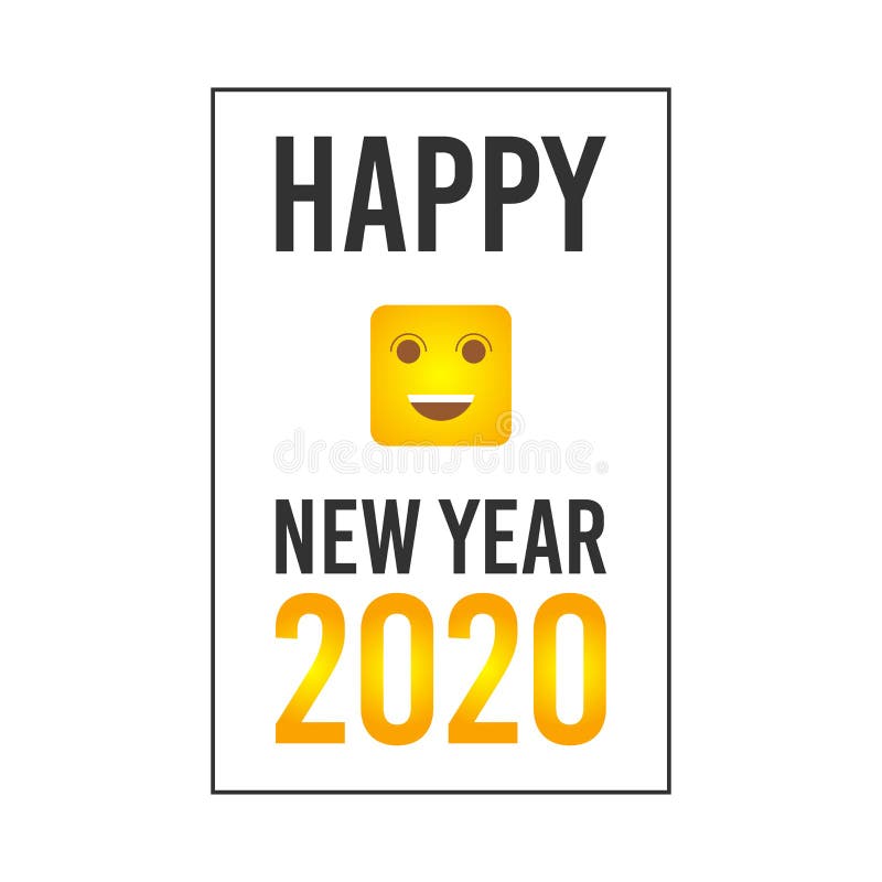 Happy New Year 2020 Simple Banner Stock Vector - Illustration of ...