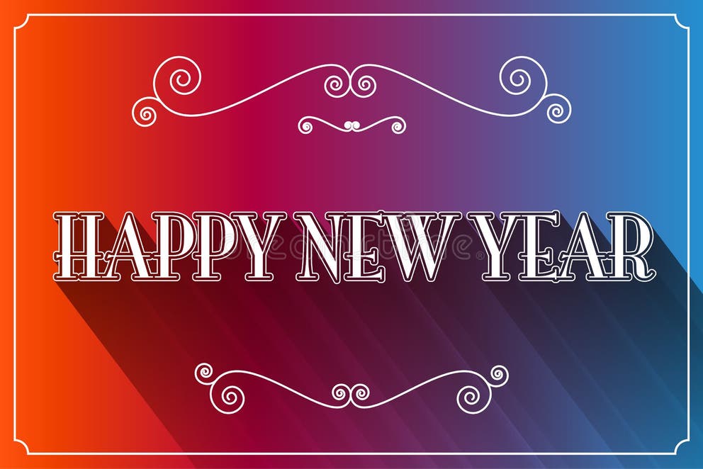Happy New Year Slogan Vector Stock Vector - Illustration of retro ...