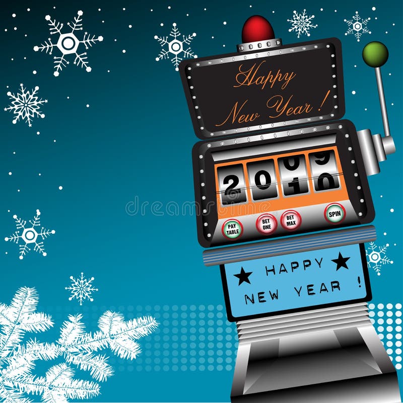 Happy New Year Slot Machine Stock Vector - Illustration of machine ...