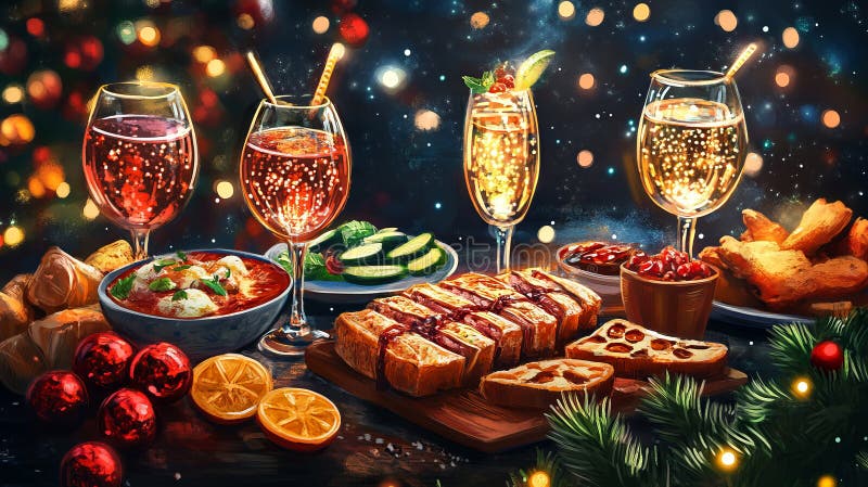 Happy New Year 2025 Snack Stock Illustration Stock Illustration ...