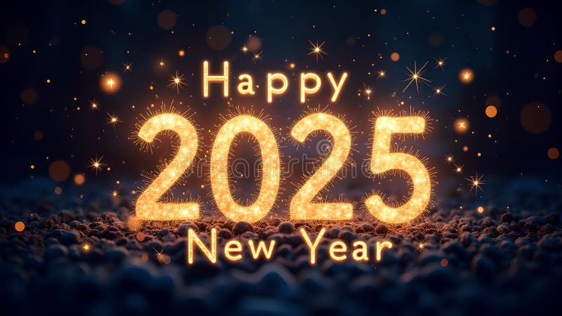 Happy New Year 2025 Sparkler Celebration. Concept of New Beginnings ...