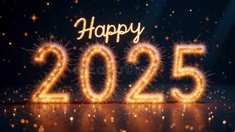 Happy 2025 New Year Sparkler Celebration. Concept of New Beginnings ...