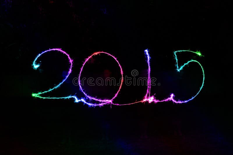 Happy New Year - 2015 Sparkler Stock Image - Image of celebrate ...
