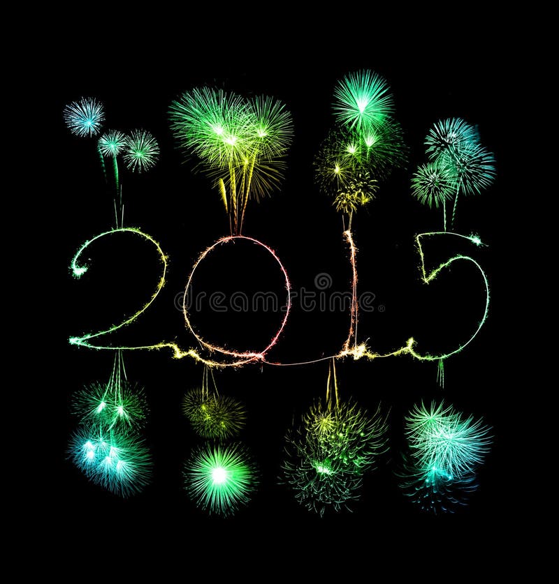Happy New Year - 2015 Sparkler Stock Image - Image of gold ...