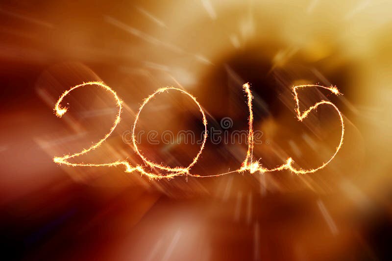 Happy New Year - 2015 Sparkler Stock Image - Image of motion, gold ...