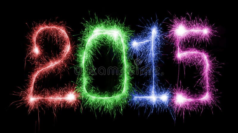 Happy New Year - 2015 with Sparklers Stock Illustration - Illustration ...