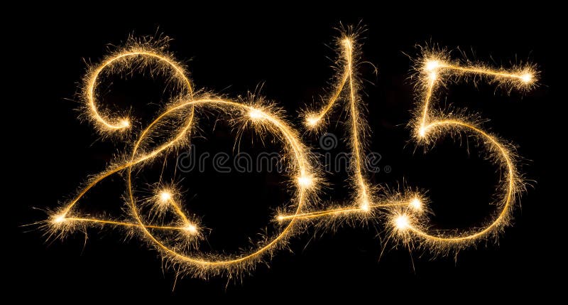 Happy New Year 2015 Made a Sparkler Stock Illustration - Illustration ...