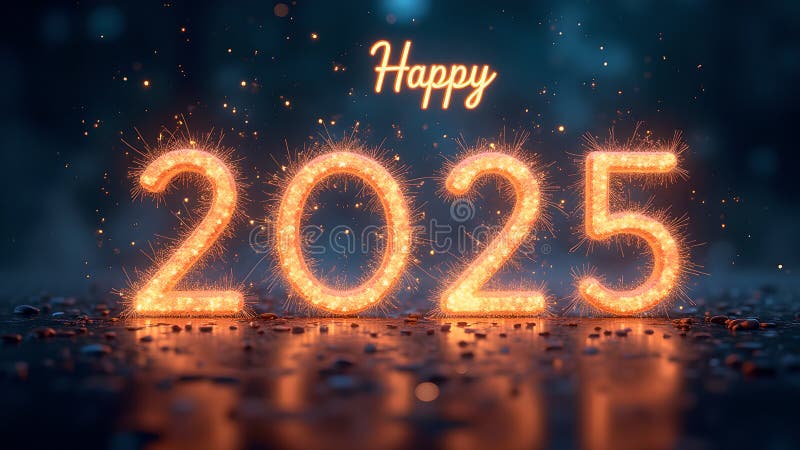 Happy 2025 New Year Sparkles. Concept of Celebration, Hope, and Future ...
