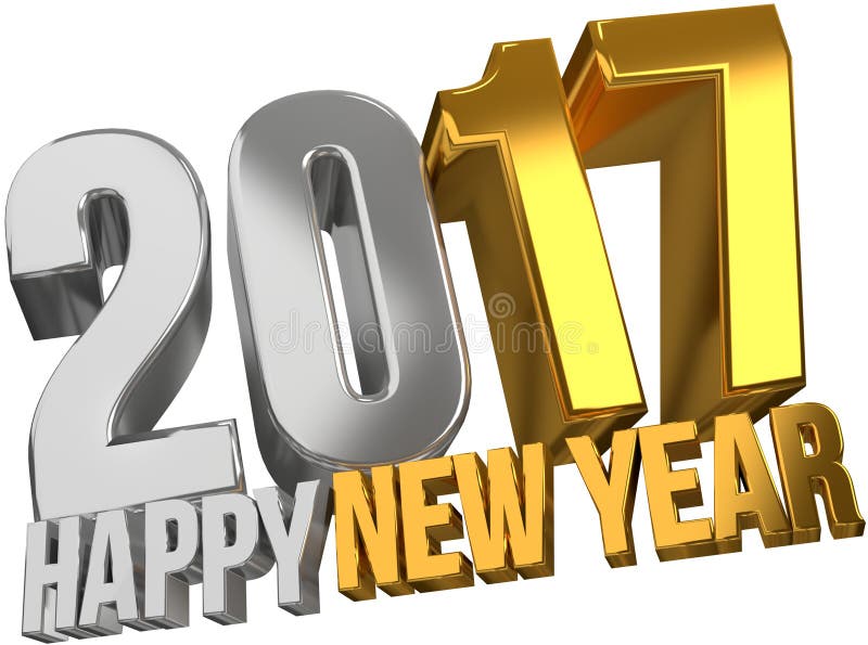 2017 Happy New Year. 2017 Sylvester Gold 3d Render Stock Illustration ...
