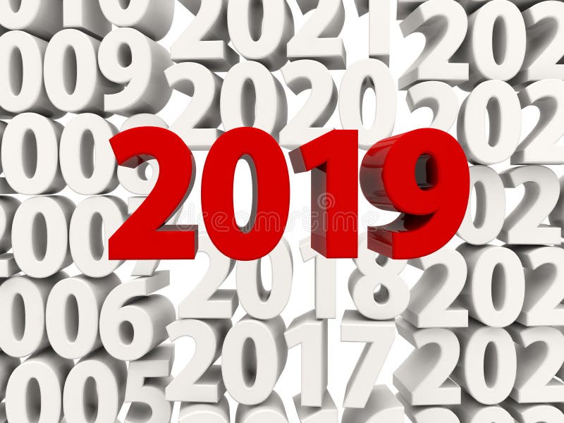 2019 Happy New Year Symbol with Other Years Stock Illustration ...