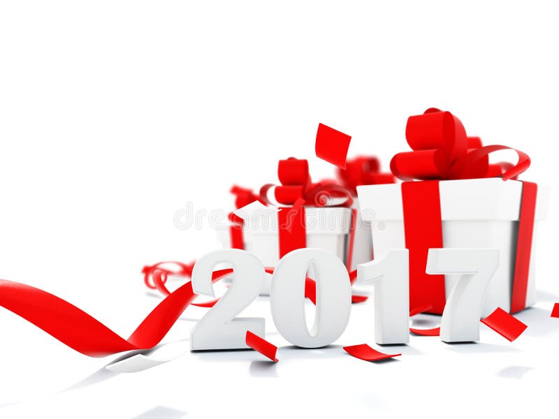 2017 Happy New Year Symbol with Presents Stock Illustration ...