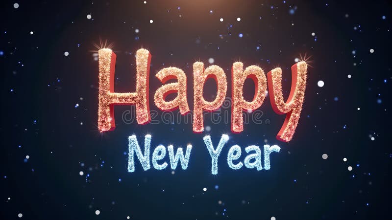 Happy New Year Text Animation. Concept of Celebration, New Beginnings ...