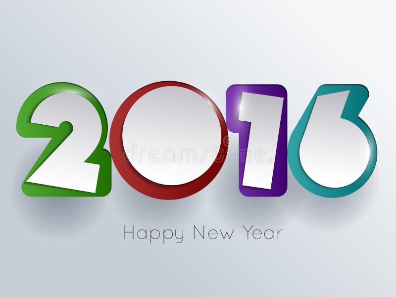 Happy New Year 2016 Text Design Stock Illustration - Illustration of ...