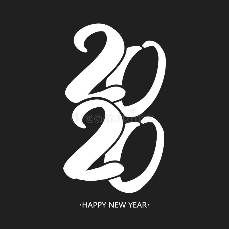 Happy New Year 2020 Text Design Calligraphy Logo, Vector Stock Vector ...