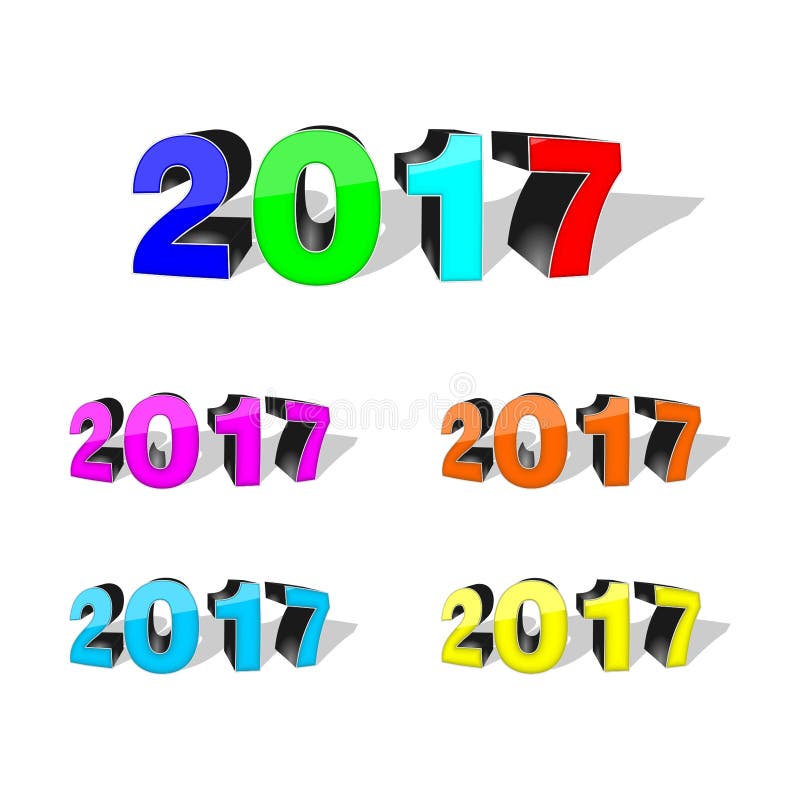 Happy New Year 2017,text Design,3d Vector Illustration Stock ...