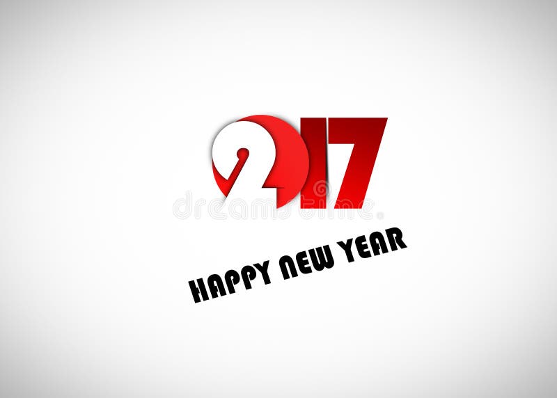 Happy New Year 2017 Text Design Stock Illustration - Illustration of ...