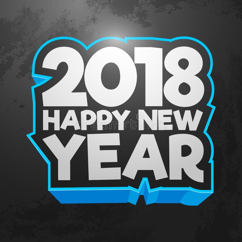 Happy New Year 2018 Text Design Stock Vector - Illustration of december ...