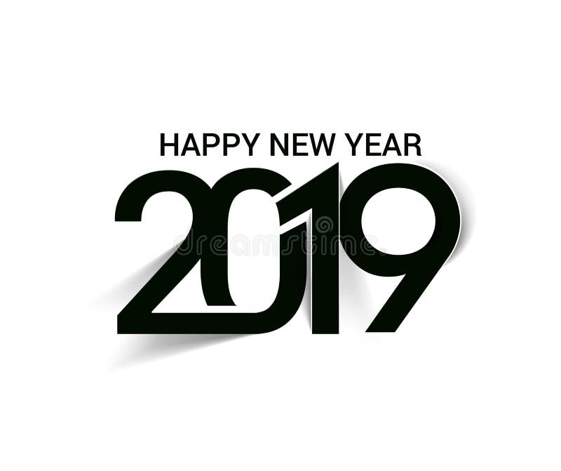 Happy New Year 2019 Text Design Patter Stock Vector - Illustration of ...