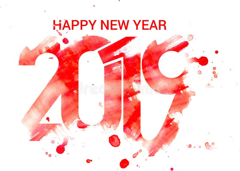 Happy New Year 2019 Text Design Patter Stock Vector - Illustration of ...