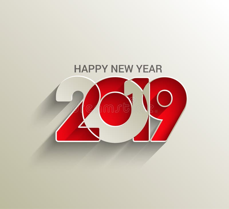 Happy New Year 2019 Text Design Patter Stock Vector - Illustration of ...