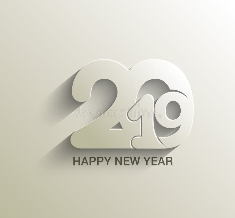 Happy New Year 2019 Text Design Patter Stock Vector - Illustration of ...