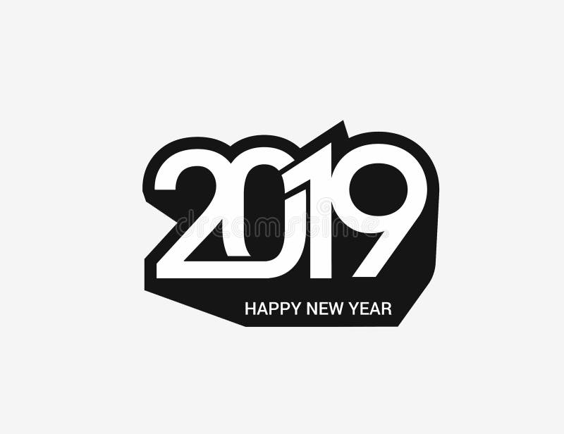 Happy New Year 2019 Text Design Patter Stock Vector - Illustration of ...