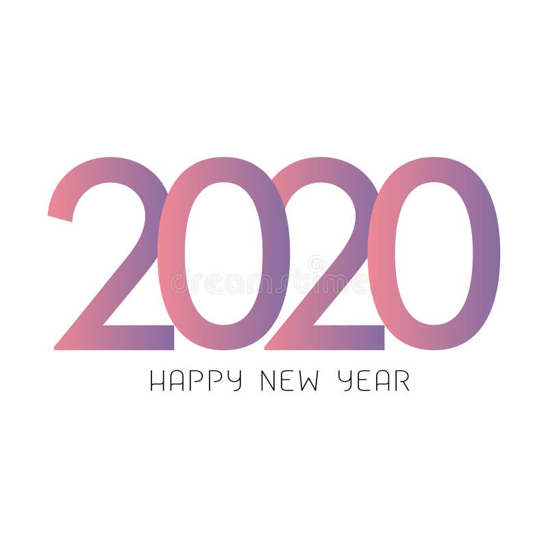 Happy New Year 2020 Text Design Patter. Stock Vector - Illustration of ...