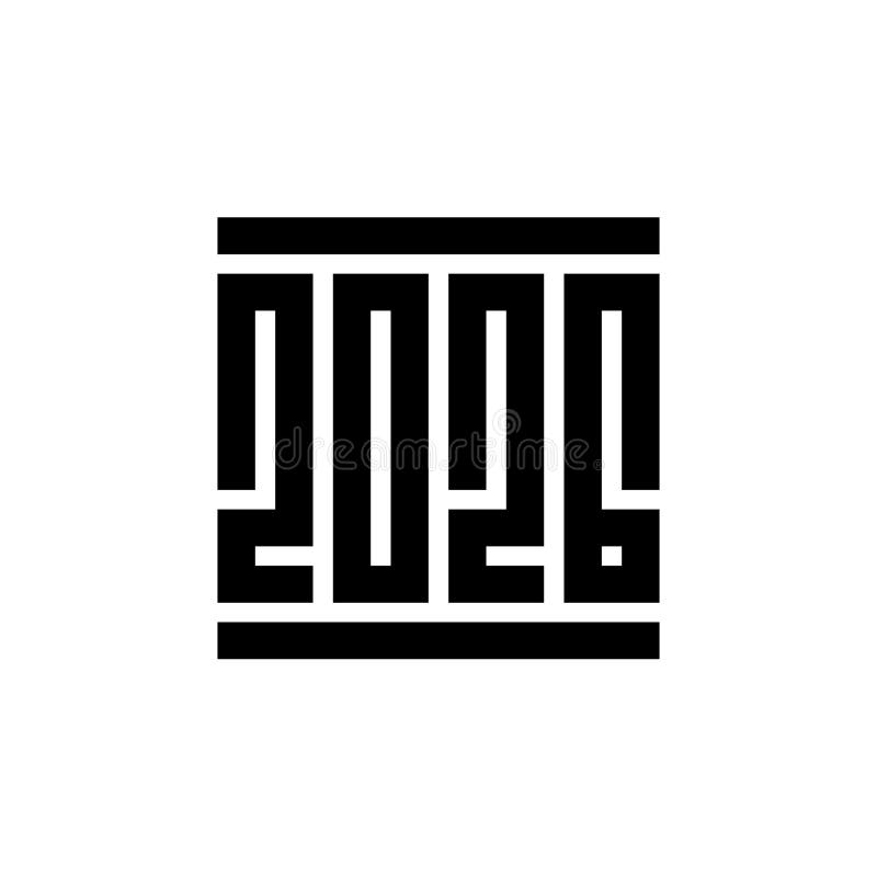 2026 Text Logo. Hand Sketched Numbers of New Year. New Year 2026 ...