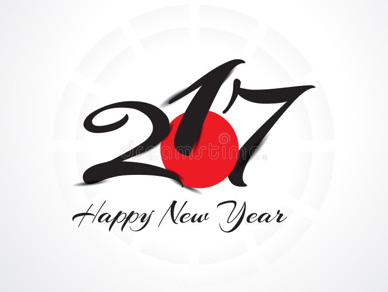 Happy New Year 2017 Text Design Style Stock Vector - Illustration of ...