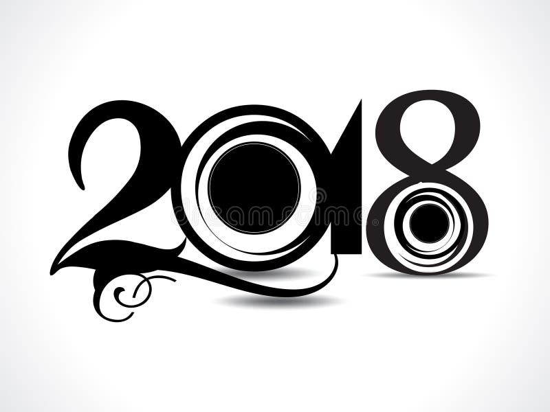 Happy New Year 2018 Text Design Stock Vector - Illustration of ...