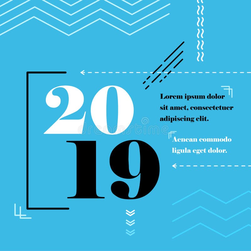 Happy New Year 2019 Text Design Vector Illustration Stock Vector ...