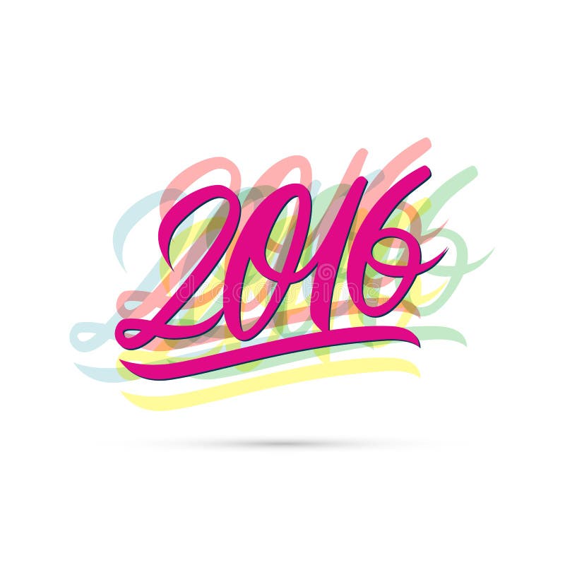 Happy New Year 2016 Text Design. Stock Vector - Illustration of ...