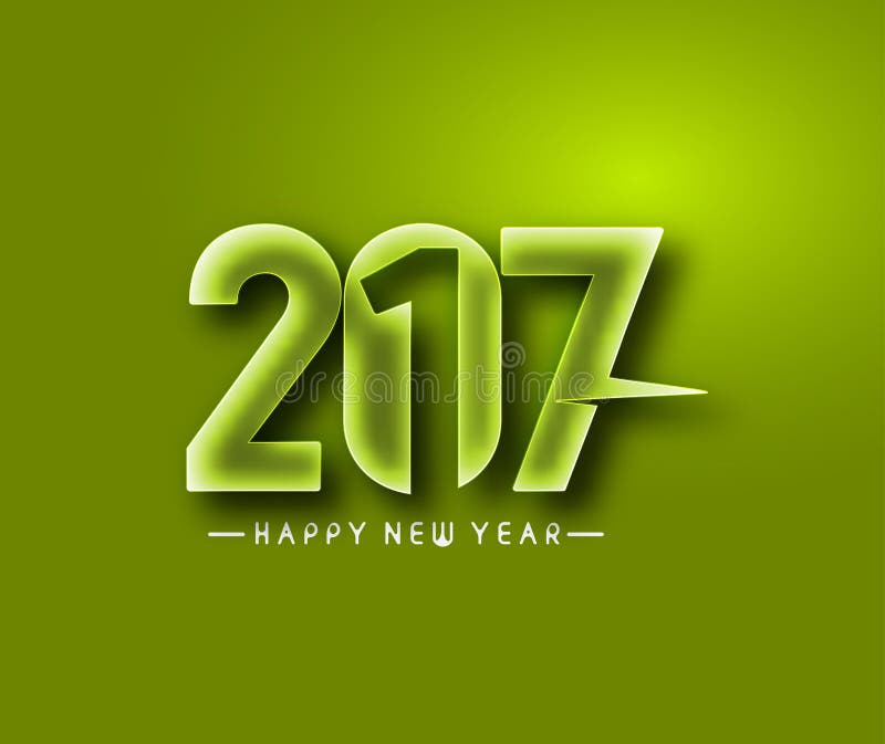Happy New Year 2017 Text Design Stock Vector - Illustration of ...