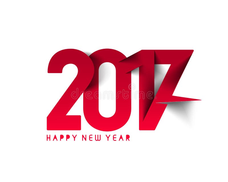 Happy New Year 2017 Text Design Stock Vector - Illustration of ...