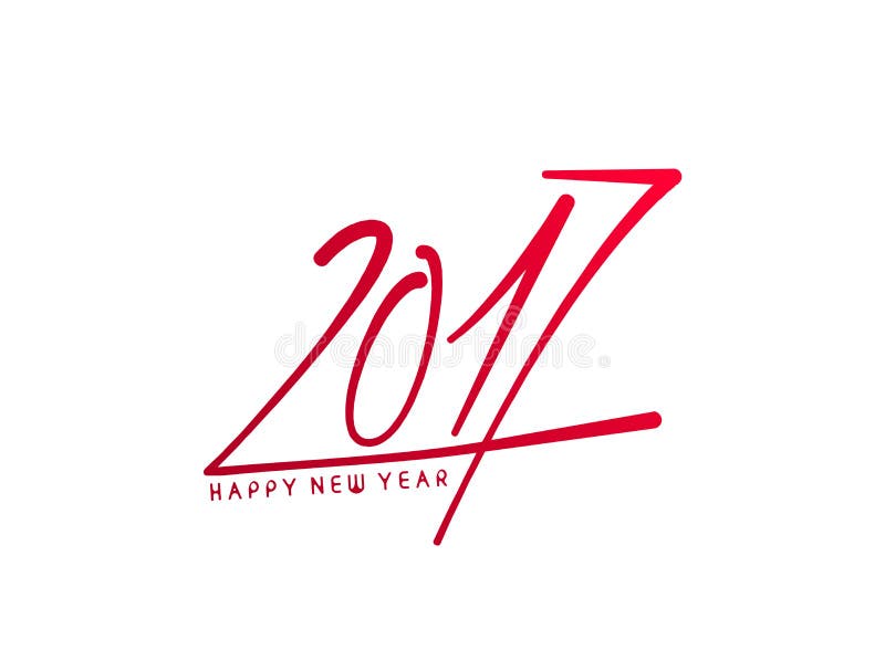 Happy New Year 2017 Text Design Stock Vector - Illustration of greeting ...