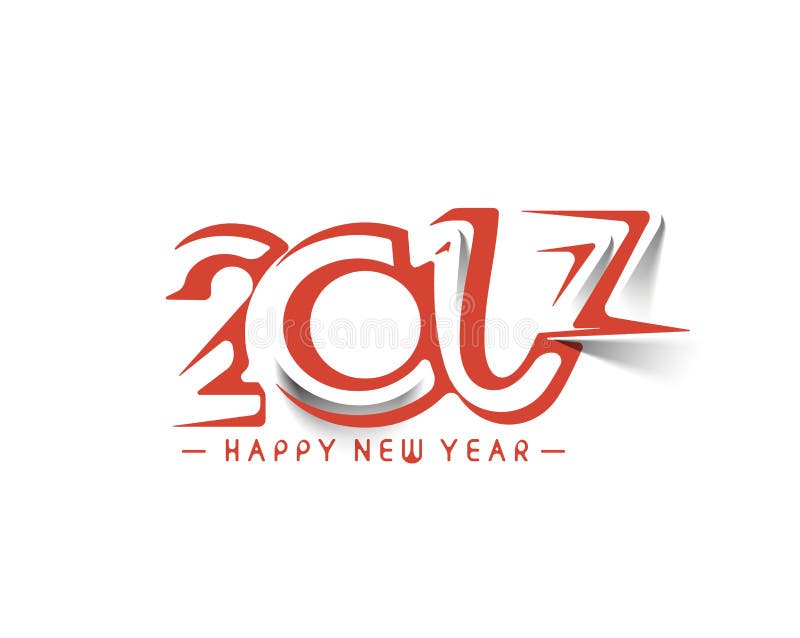 Happy New Year 2017 Text Design Stock Vector - Illustration of flyer ...