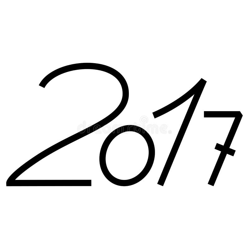 Happy New Year 2017 Text Design Stock Vector - Illustration of merry ...