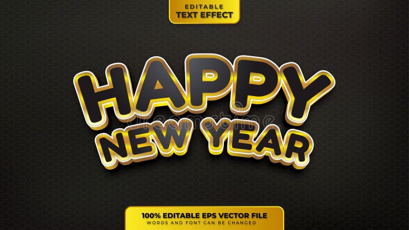 Happy New Year Text Effect, Editable Text Effect Stock Vector ...