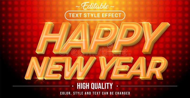 Happy New Year Text Effect - Editable Text Effect Stock Vector ...