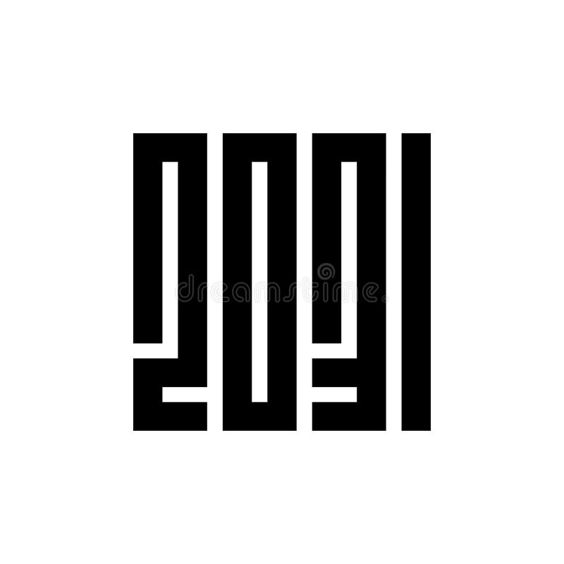 2031 Happy New Year Text Logo Design, Geometric Monogram Logo Vector ...