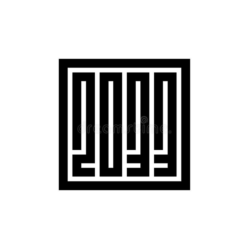 2033 Happy New Year Text Logo Design, Square Shape Typography Stock ...