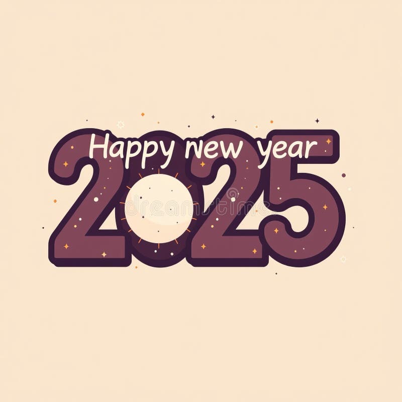 Happy New Year 2025 Text Number 2025 2025 Illustration Stock ...