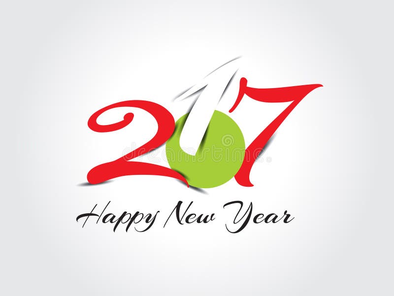 Happy New Year 2017 Text Style Tempate Stock Vector - Illustration of ...