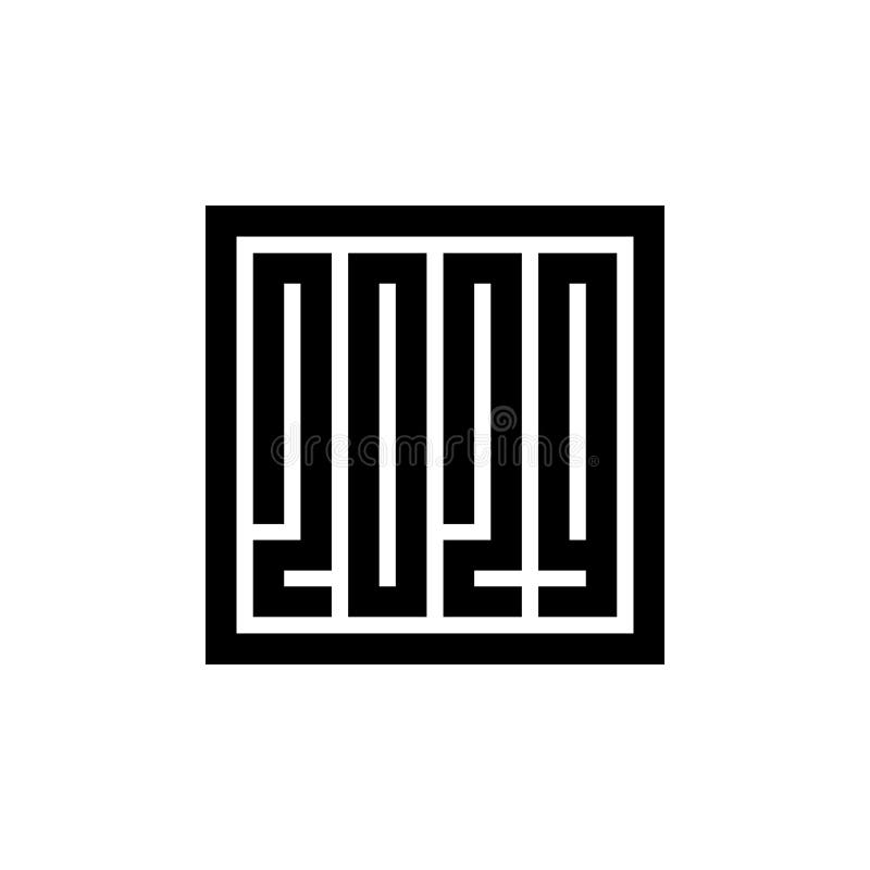 2029 Happy New Year Text Typography Design, 2029 Logo Monogram Stock ...