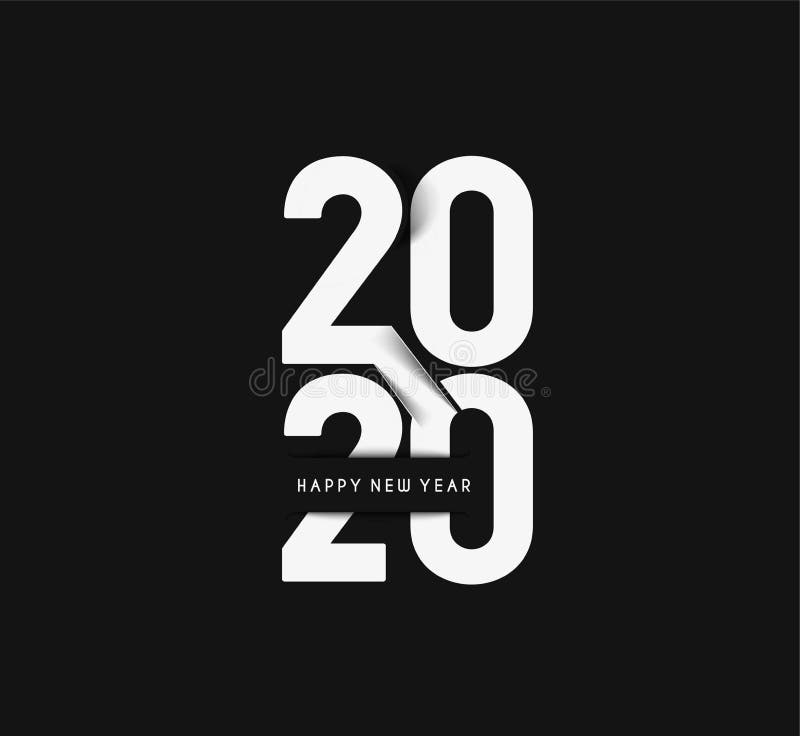 Happy New Year 2020 Text Typography Design Patter, Vector Illustration ...