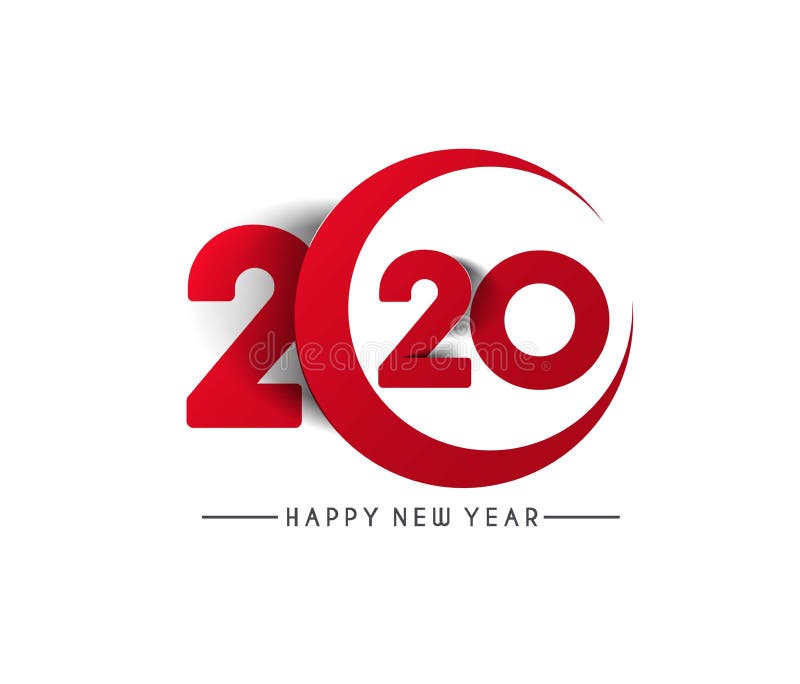 Happy New Year 2020 Text Typography Design Patter, Vector Illustration ...