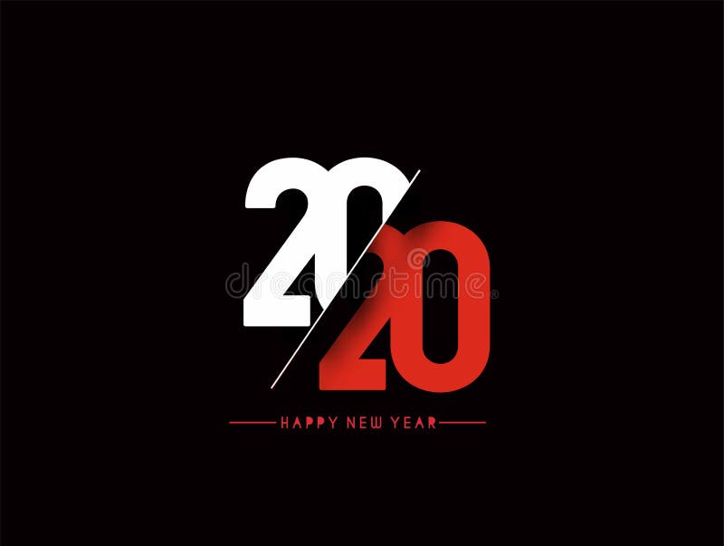 Happy New Year 2020 Text Typography Design Pattern Stock Vector ...