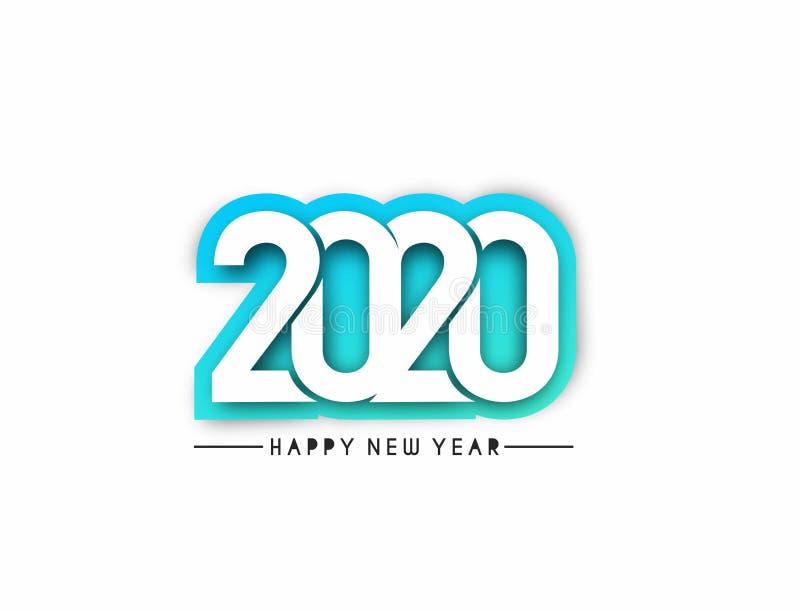 Happy New Year 2020 Text Typography Design Pattern Stock Vector ...