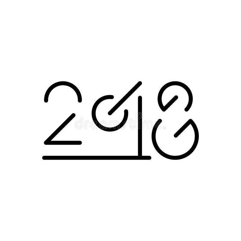 2018 Happy New Year text stock vector. Illustration of color - 105717693