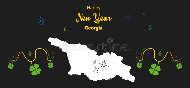 Happy New Year Theme with Map of Georgia Stock Illustration ...